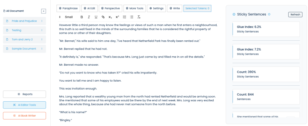 Sticky Sentences - Best Writing Software by Manuscripts